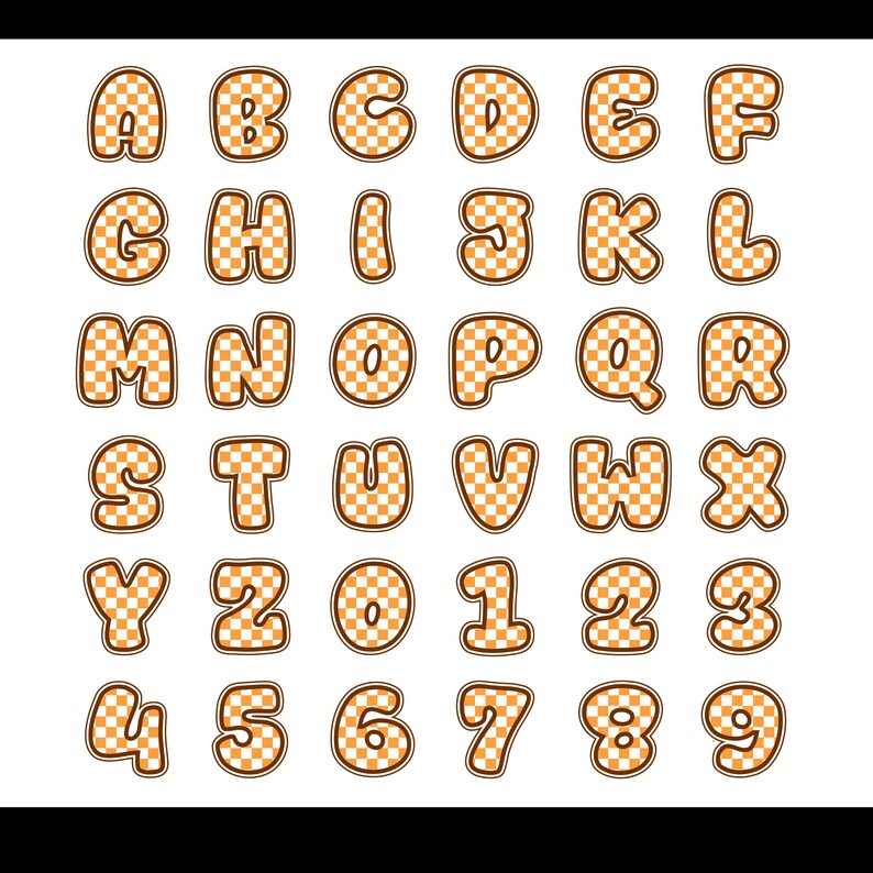Retro Checker Doodle Alphabet SVG PNG AI for Crafts & Banners - Etsy