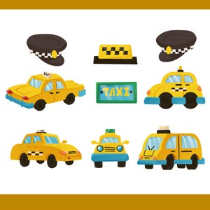 Kids Taxi Letters - Clipart: Yellow Cab Alphabet SVG PNG - City Theme ...