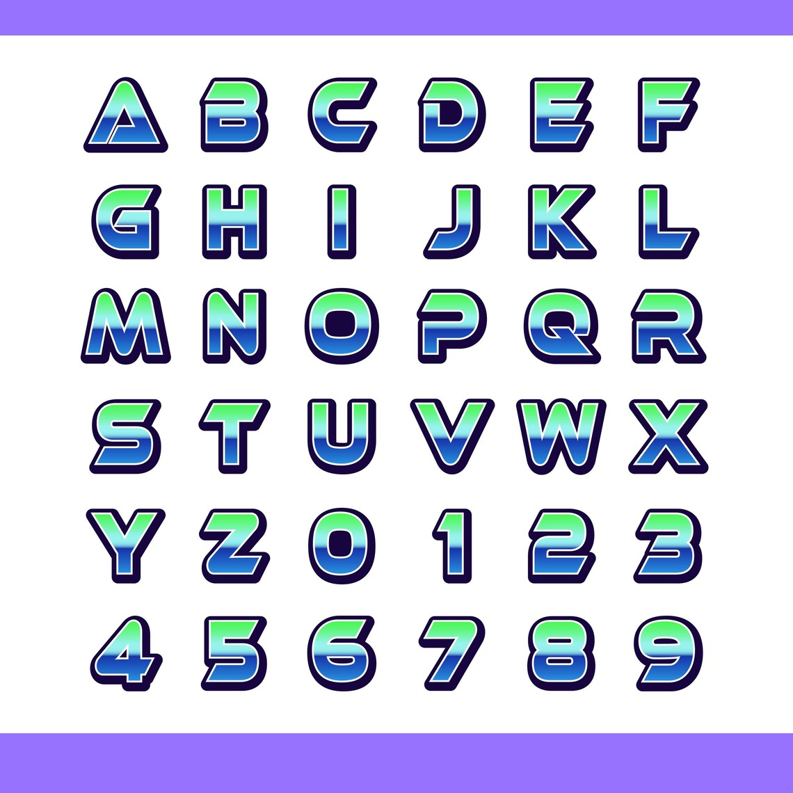 80s Font, Arcade Game Letter Set: Retro Vaporwave SVG PNG (digital ...