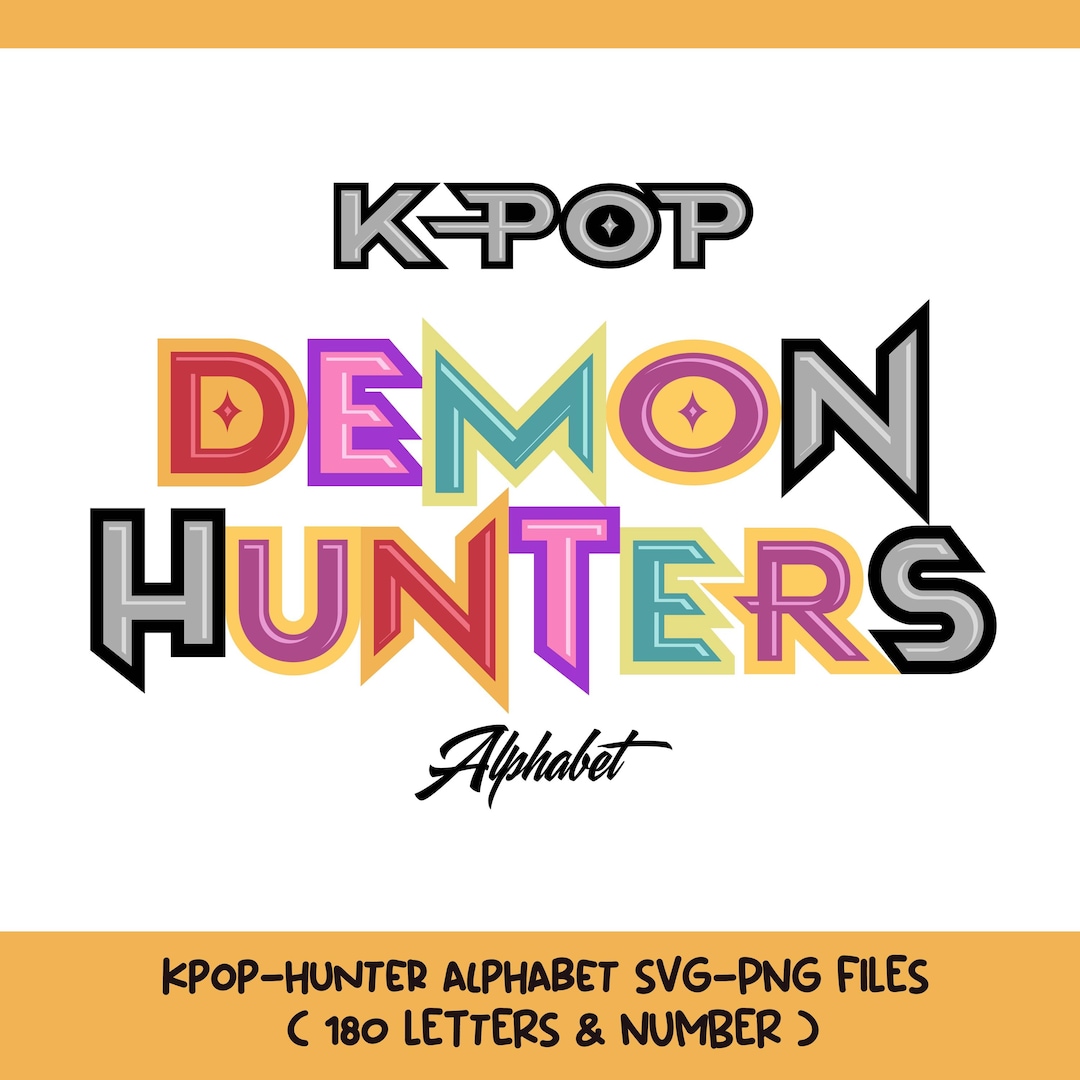 Kpop (idol Hunter Color Alphabet SVG PNG | Bold Retro Letters for ...