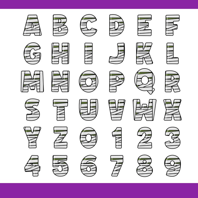 Halloween Monster Letters : Spooky Alphabet SVG, PNG (digital Download ...