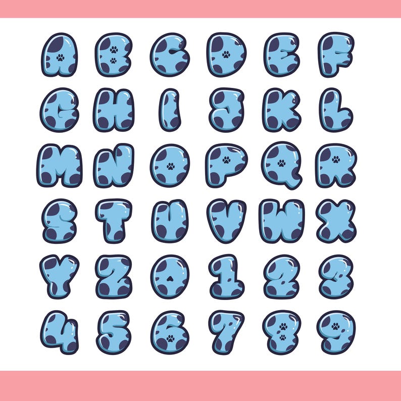 Pet Lover Bubble Font Alphabet Clipart (SVG, PNG) - Etsy
