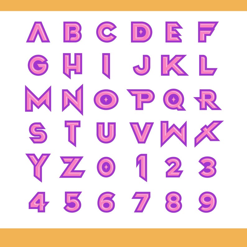 Kpop (idol Hunter Color Alphabet SVG PNG | Bold Retro Letters for ...