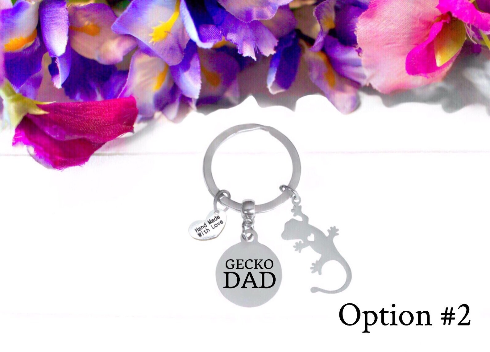 Gecko Dad Keychain - Stainless Steel - Crested Gecko Dad - Crested ...