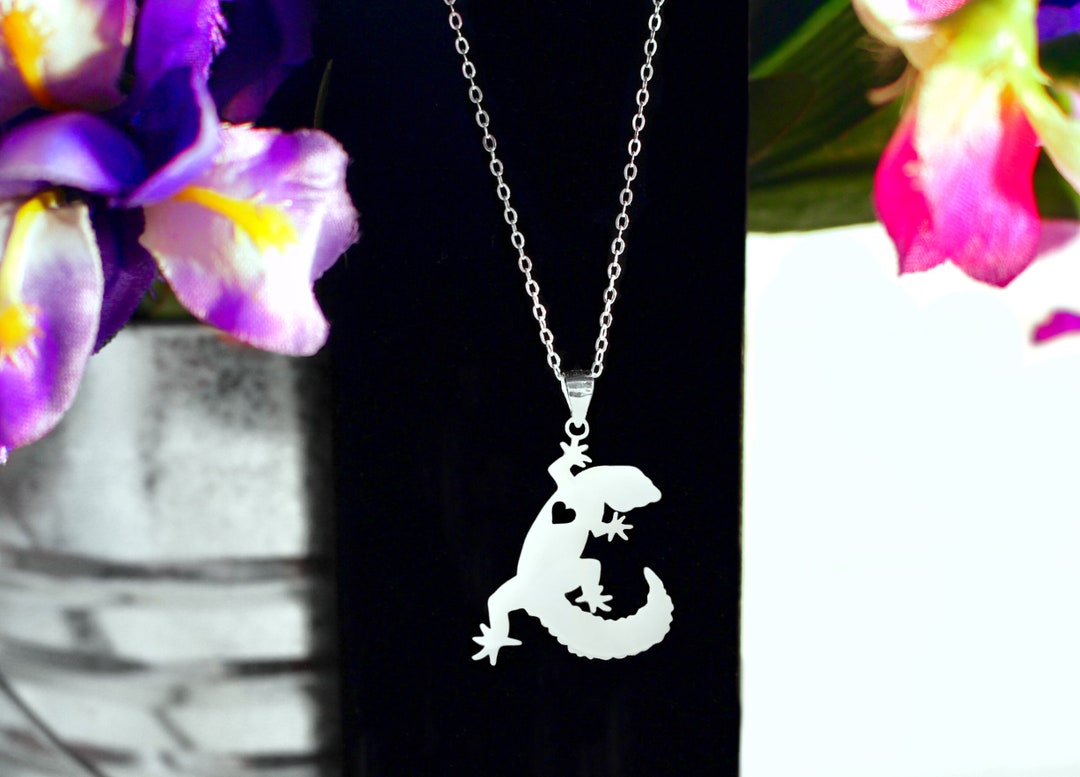 Leopard Gecko Necklace Stainless Steel Leopard Gecko Jewelry Leopard ...