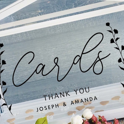 Custom Card Box Vinyl Decal Sticker for Wedding Cards and - Etsy