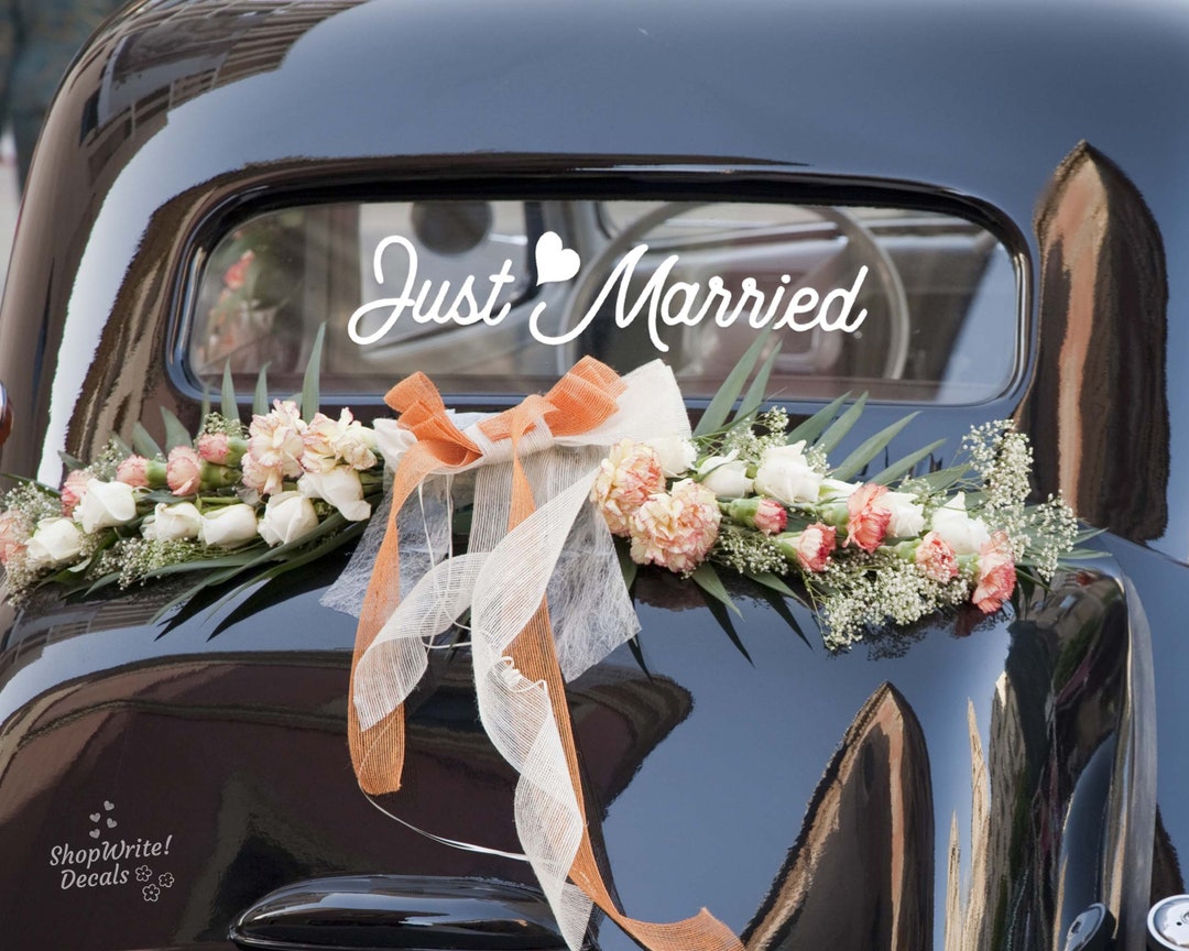 Just Married Car Decal, Wedding Car Decal, Wedding Decorations, Wedding ...