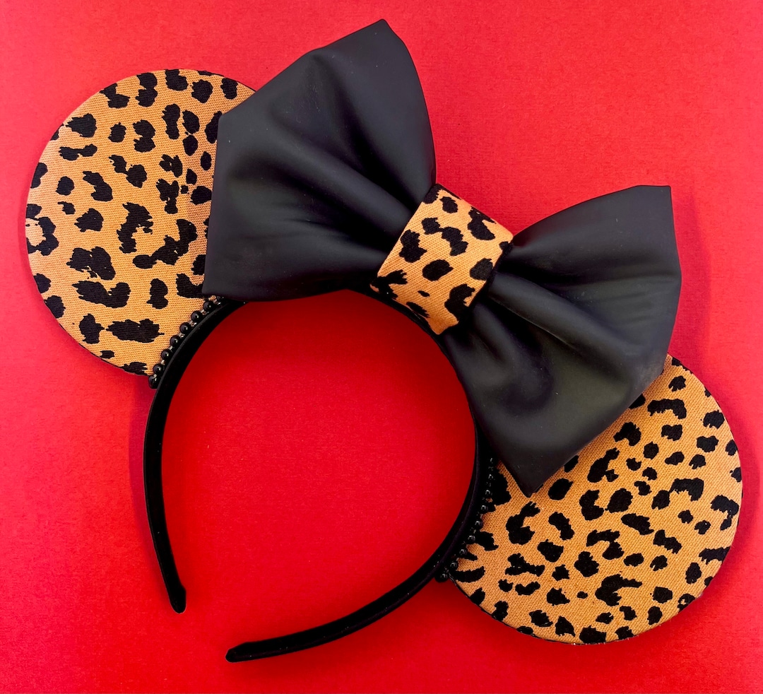 Leopard/cheetah/animal/safari Print Mouse Ears Custom Bow - Etsy