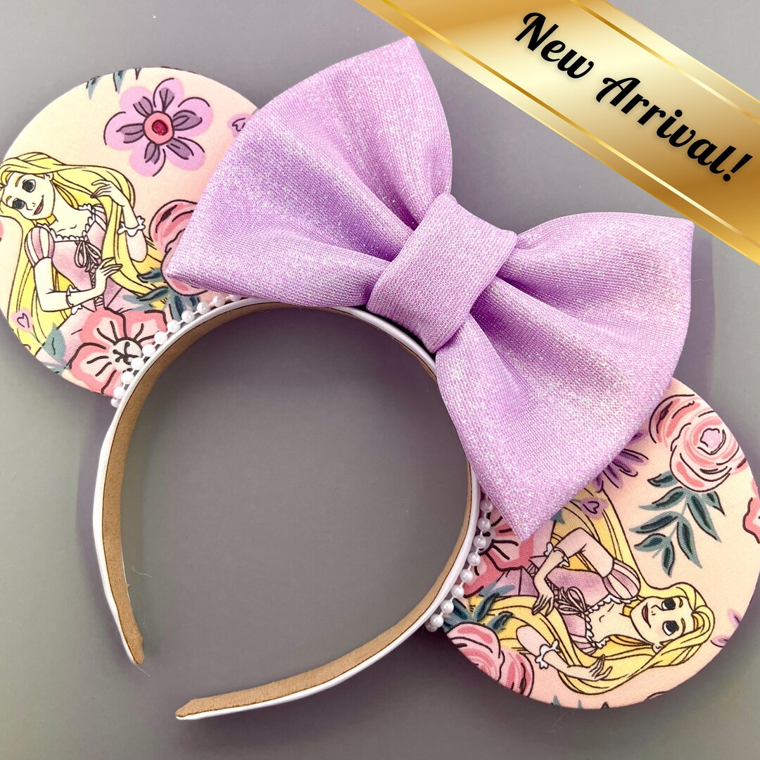 Floral Princess Rapunzel/tangled Mouse Ears - Custom Bow! - Etsy