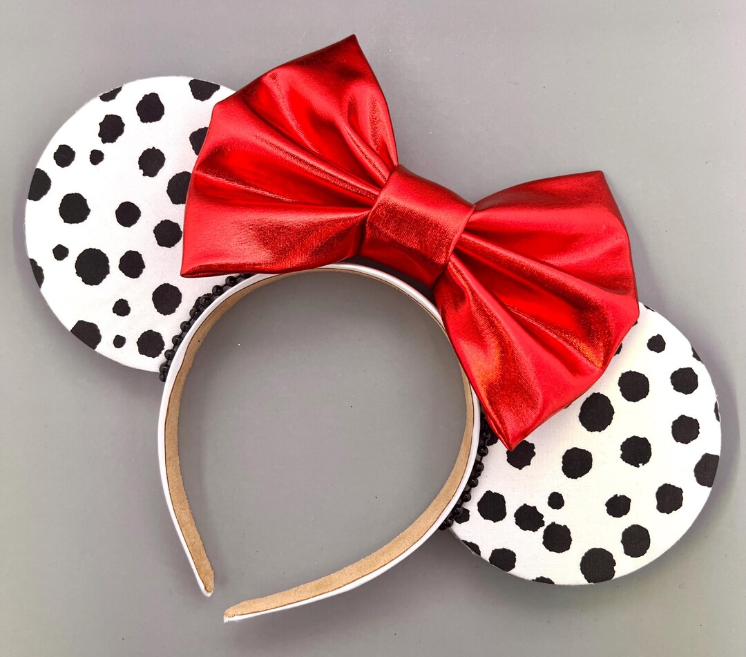 Dalmatian Print Mouse Ears - Custom Bow - Etsy