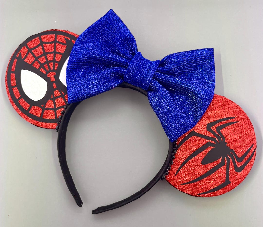 Spider Man Inspired Marvel Mouse Ears - Custom Bow! - Etsy