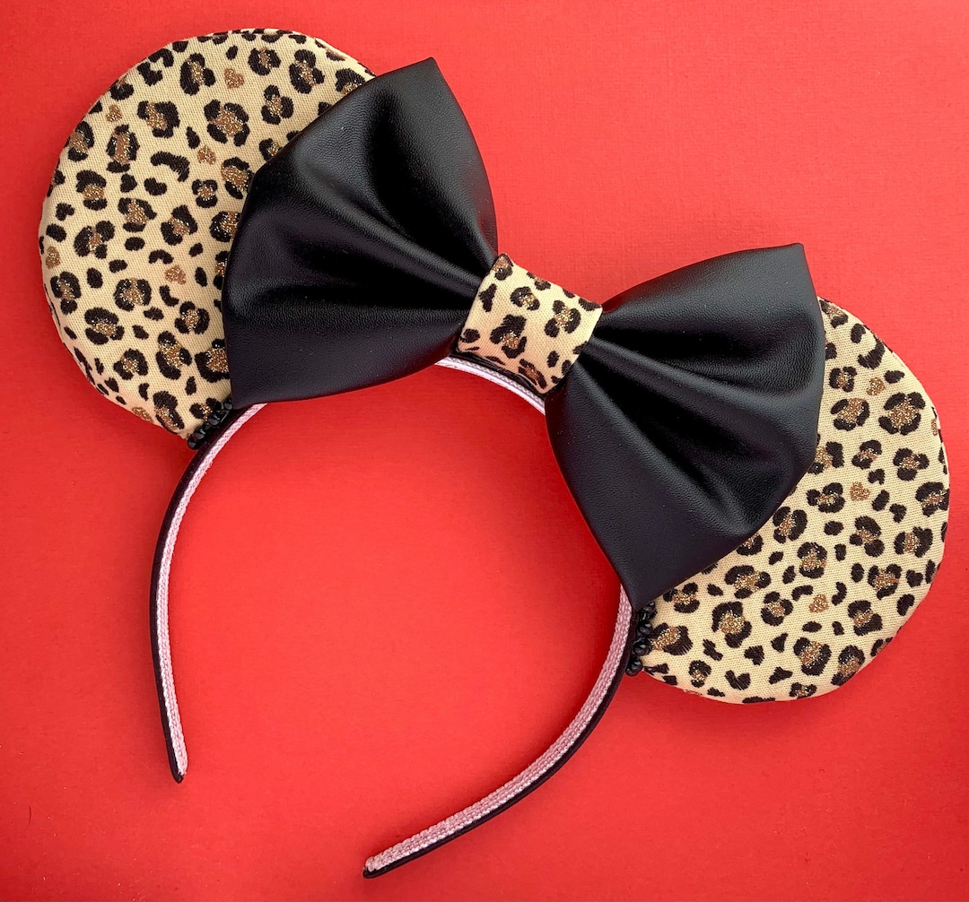 Leopard/cheetah/animal/safari Print Mouse Ears Custom Bow - Etsy