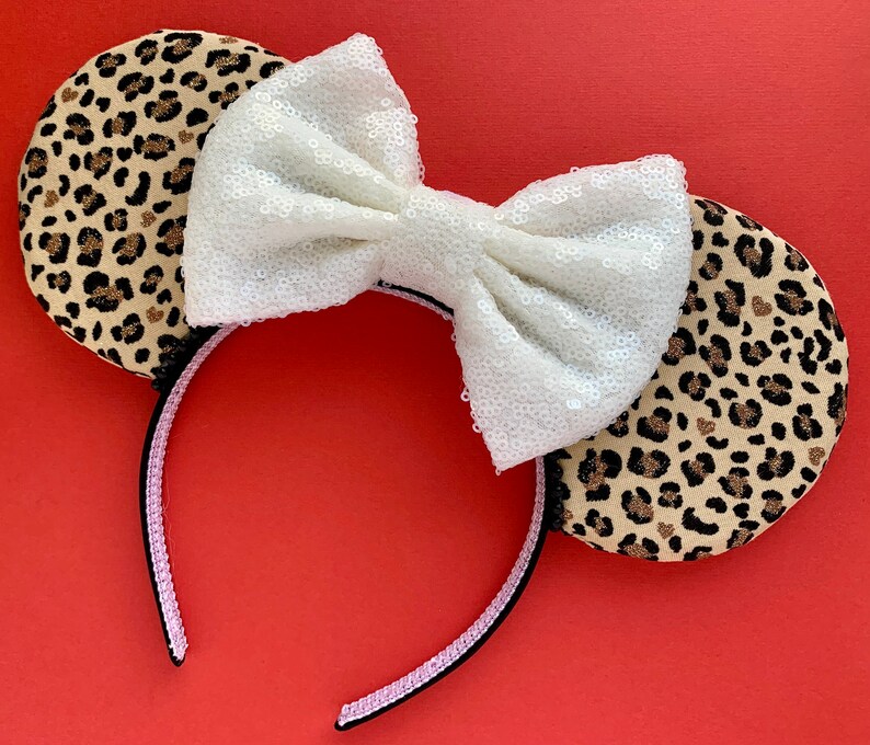 Leopard/cheetah/animal/safari Print Mouse Ears Custom Bow | Etsy