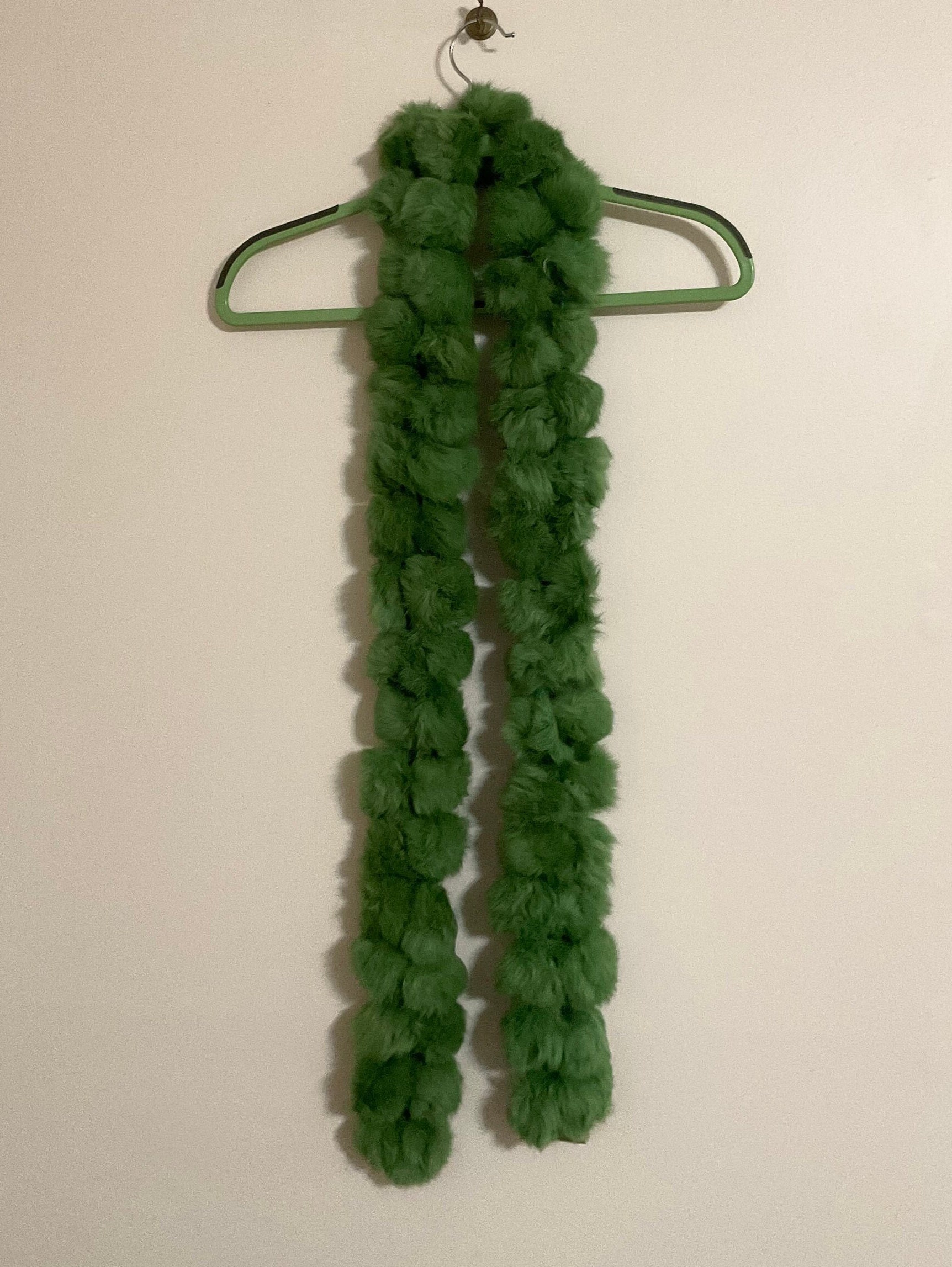 Real Rabbit Fur Pom Pom Scarf Boa Wrap - Etsy