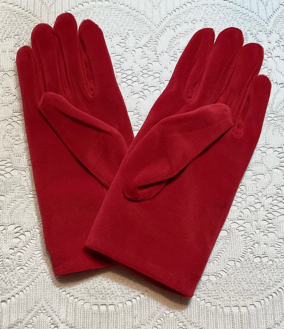 Red Velvet Gloves - Etsy