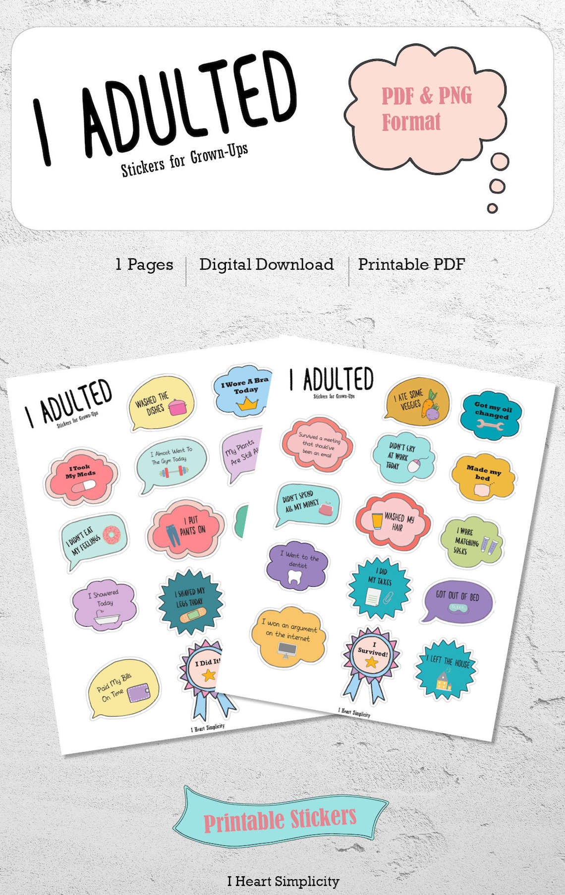 Adulting Stickers/printable Stickers/funny Stickers/funny - Etsy