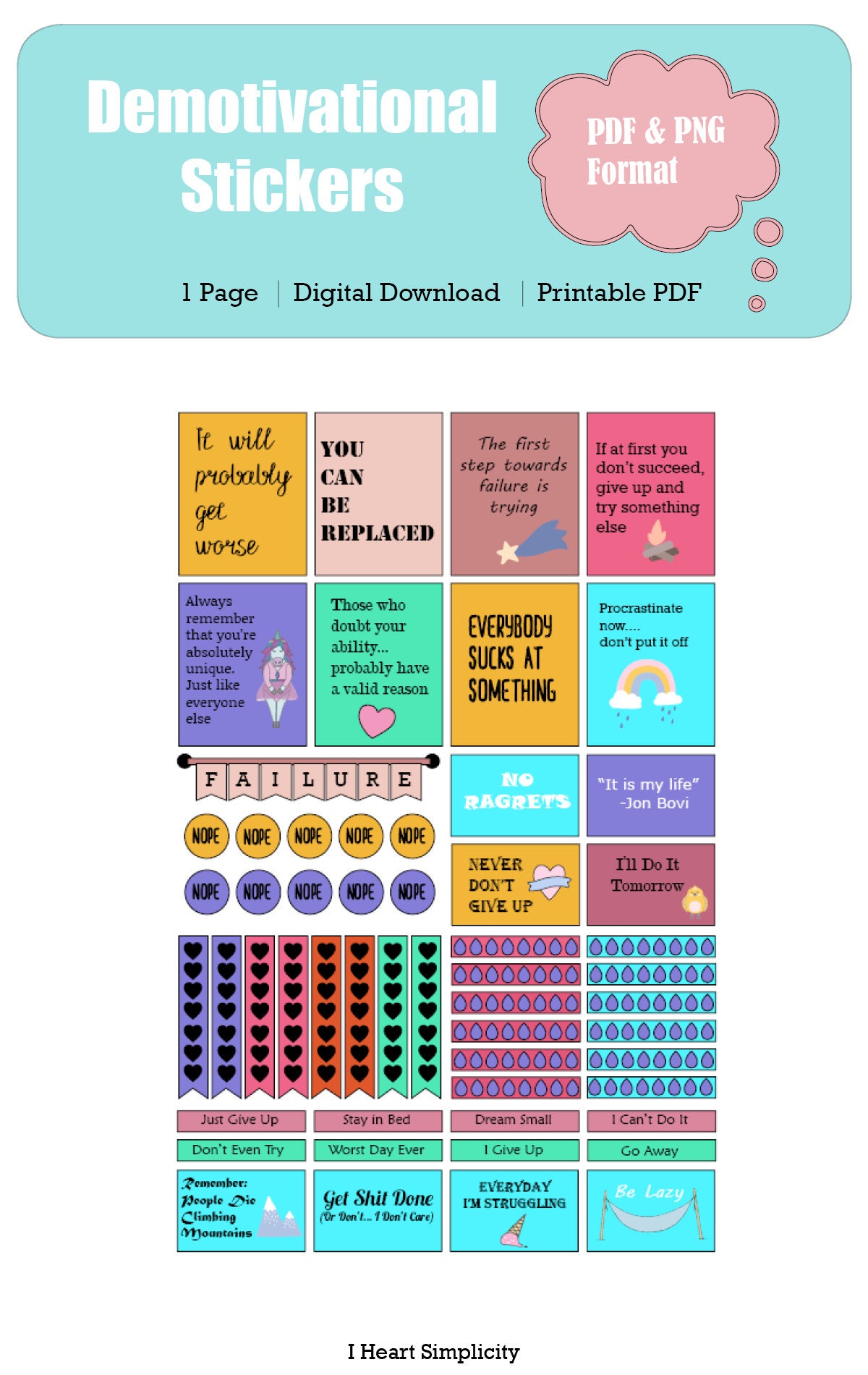 Demotivational Stickers/printable Stickers/funny Stickers/ | Etsy