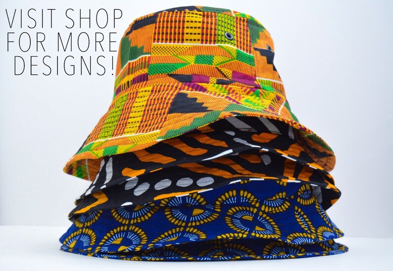 Original Kente Print Unisex African Print Bucket Hat Stylish ...