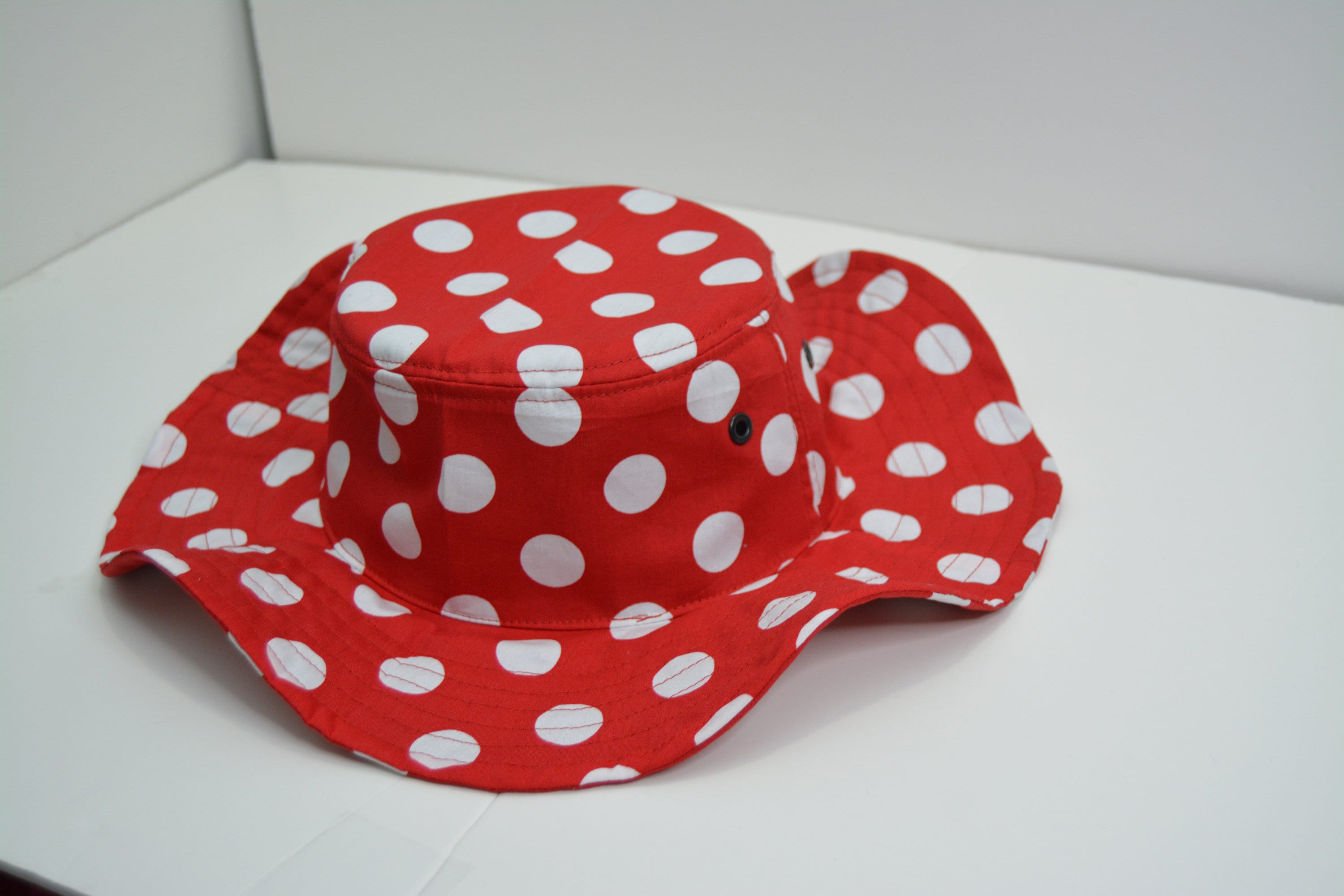 Polka Dot Hat Red and White Polka Dot Sun Hat Wide Brim Hat Ruffled ...