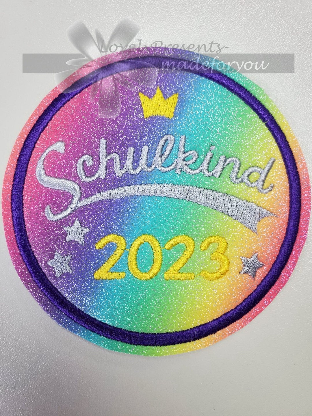 Schulkind 2025 Magnetischer Patch Button Schultüte Einschulung Glitzer ...