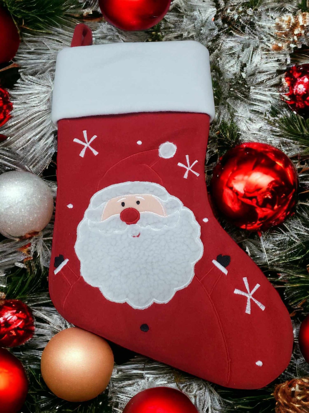 Santa Claus Boots / Christmas Boots, Christmas Stockings Embroidered ...