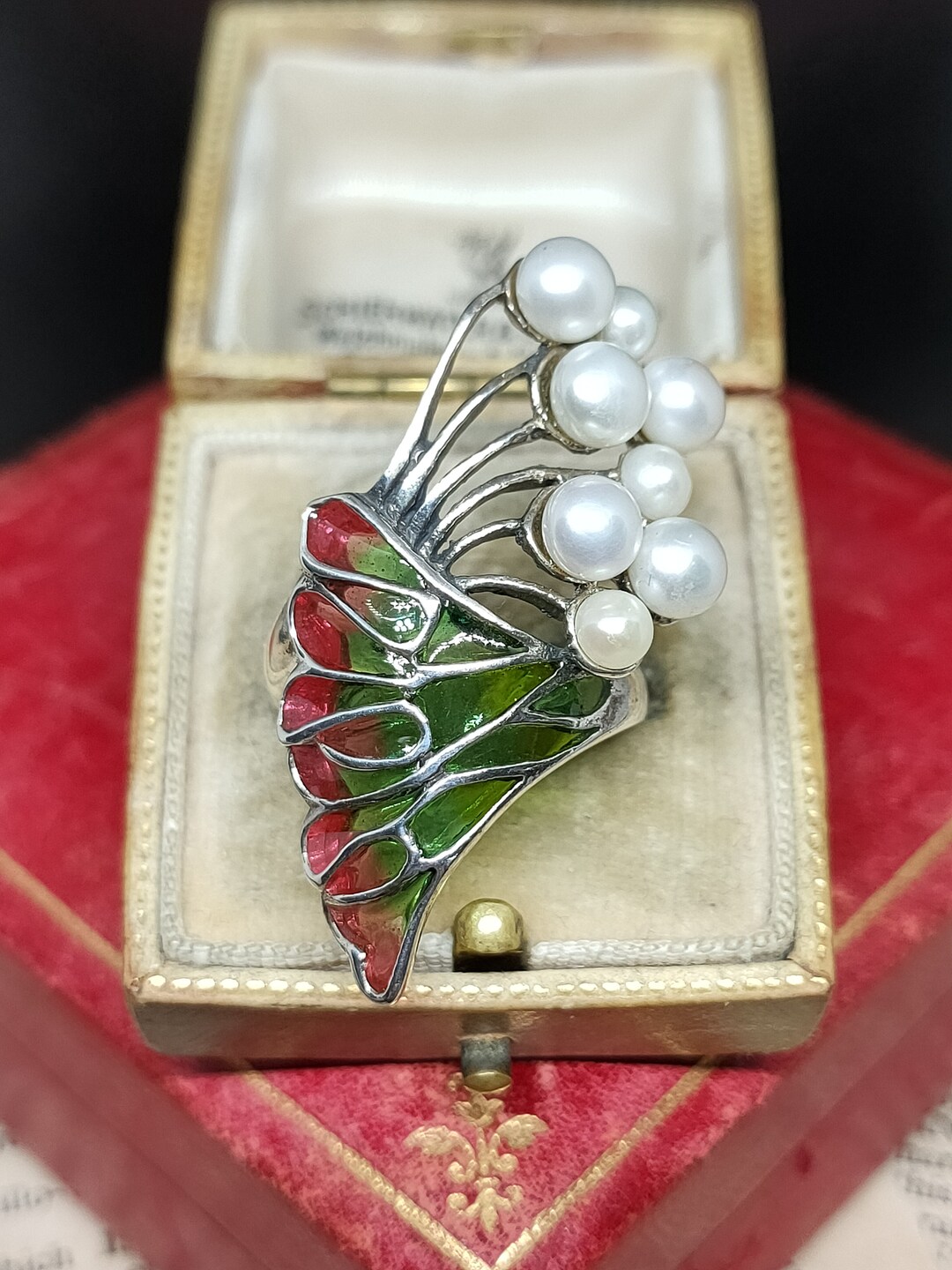 Beautiful Modern Art Nouveau Inspired Floral Naturalistic Butterfly ...