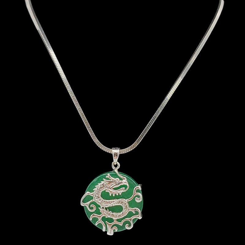 Jade Pendant Dragon Necklace - Etsy