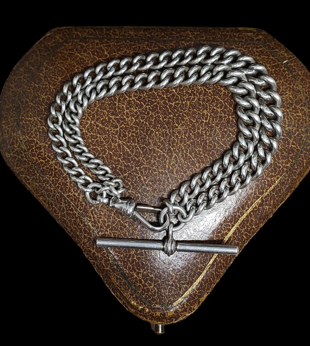 Beautiful Antique Edwardian Era Circa 1900-1910 Albert Chain Style Tbar ...