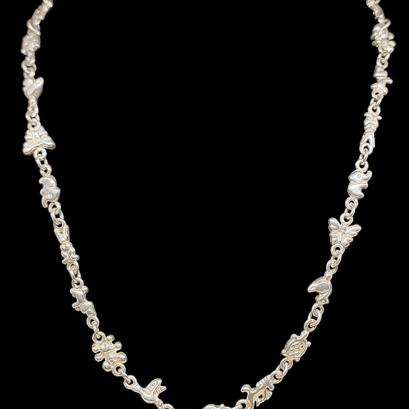 Silver Link Necklace - Etsy