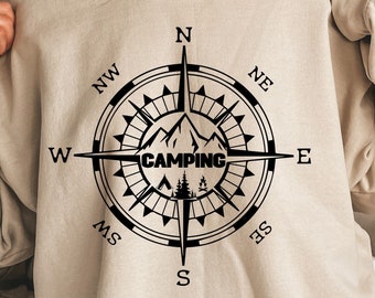 Compass With Mountain Scene SVG PNG Files for Cutting Machines, Digital ...