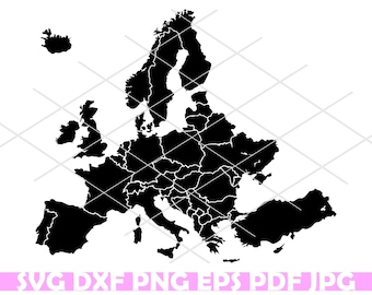 Europe Outline SVG, Europe SVG, Europe Map SVG, Europe Clipart, Europe ...