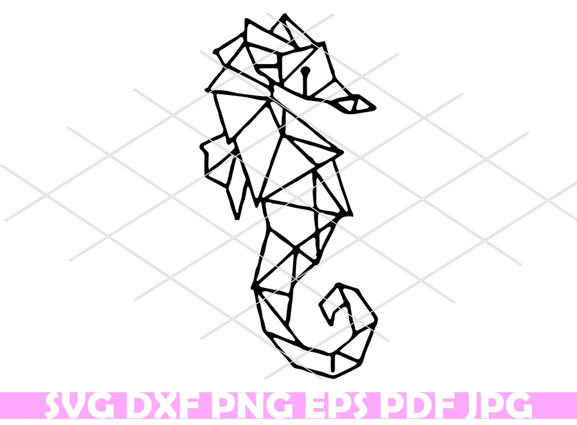 Geometric Figure of a Seahorse; Only Lines. Vector Cutting File, SVG ...