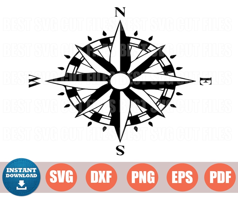 Compass Rose SVG Filecompass SVG Filenautical SVG Vector Cut | Etsy