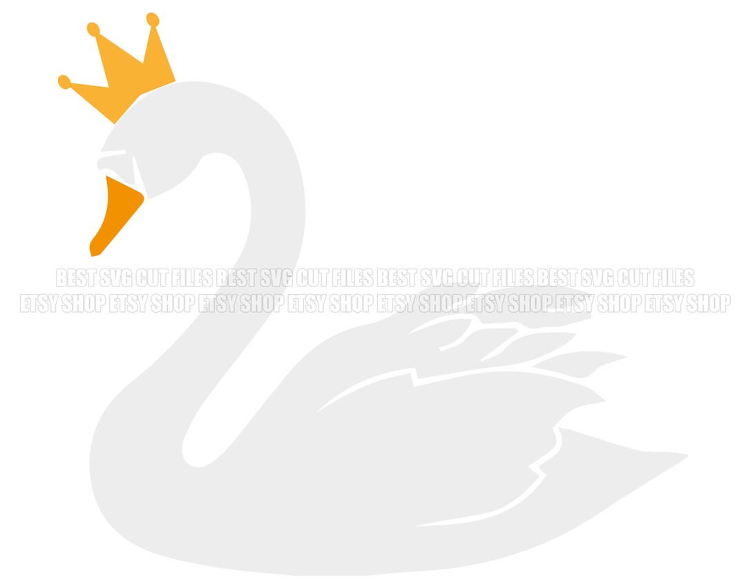 Royal Swan SVG Craft Pattern, Swan SVG, Nursery SVG, Baby Shower Svg, Swan Cut File, Swan ...