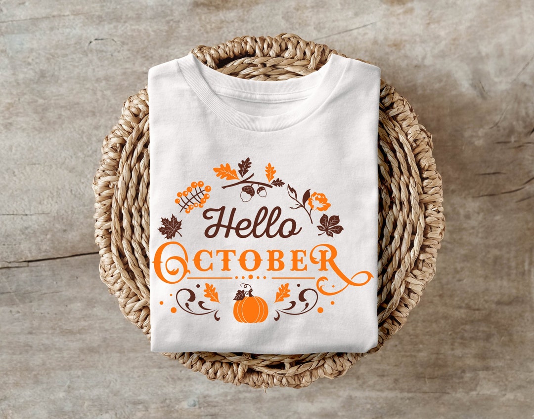 Hello October Svg, Autumn Svg, Fall Svg, Autumn Svg Design ...