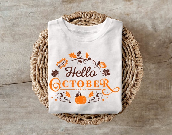 Hello October Svg Autumn Svg Fall Svg Autumn Svg Design - Etsy