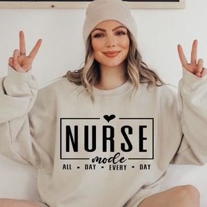 Nurse Mode All Day SVG PNG, Nurse Mode Svg, Nurse Life Svg, Nurse Shirt ...