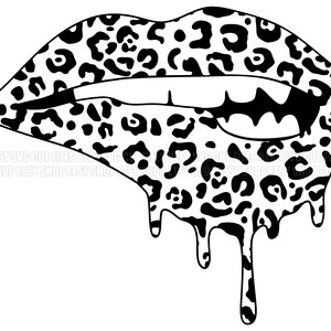 Leopard Lips Bite Dripp SVG, Leopard Lip Bite Dripp PNG, Leopard Lips ...