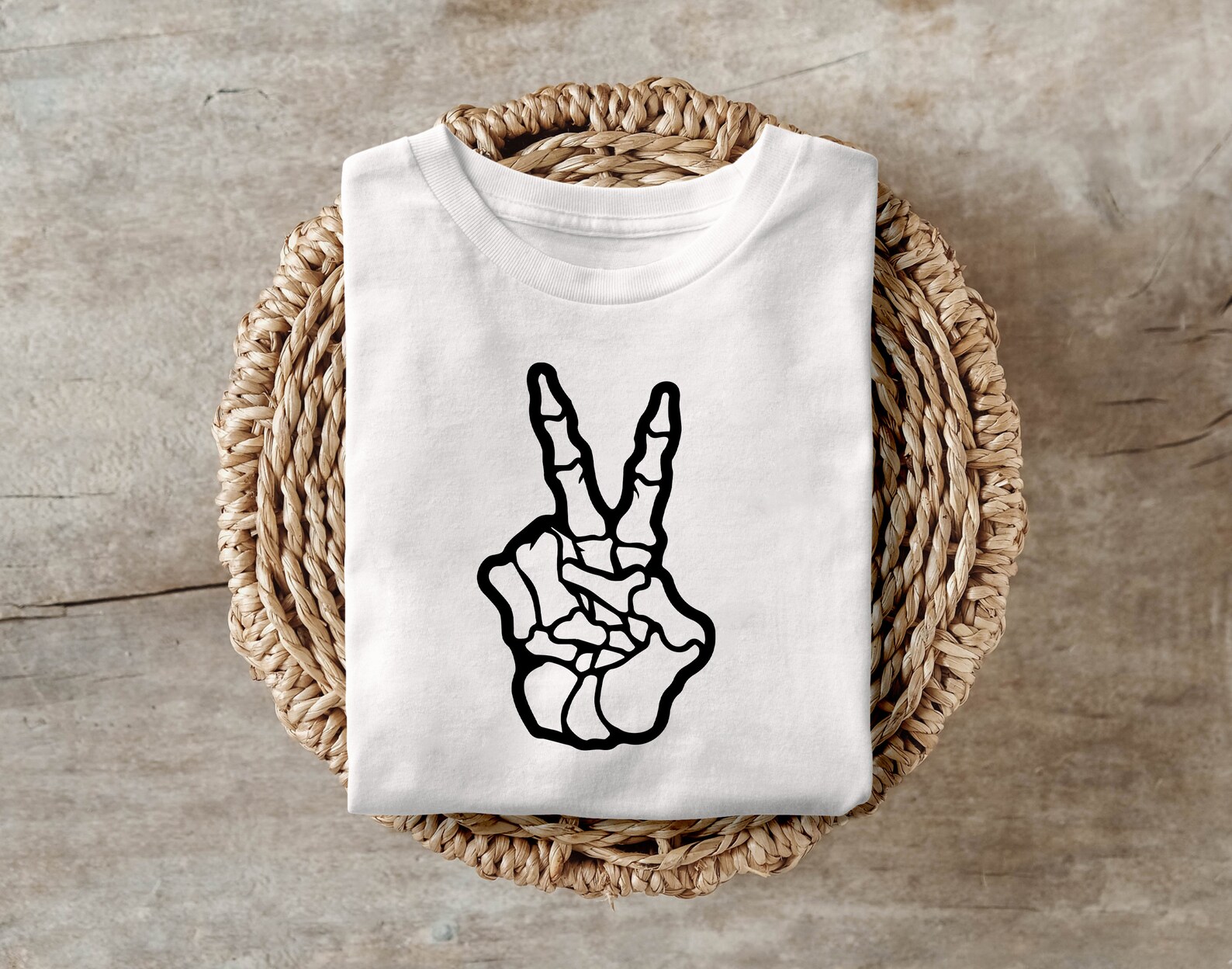 Skeleton Hand Peace Sign SVG, Bones Tattoo Decal T-shirt Sticker Art ...