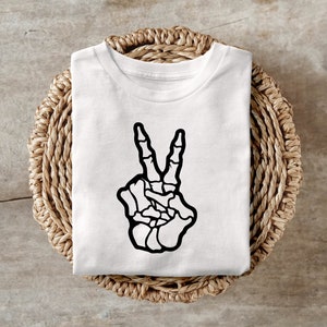 Skeleton Hand Peace Sign SVG, Bones Tattoo Decal T-shirt Sticker Art ...