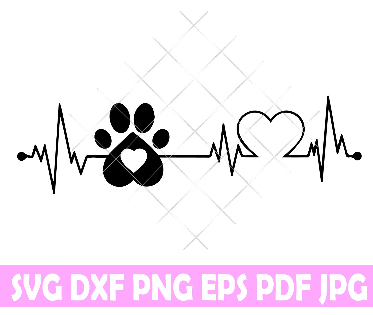 Paw Heart Beat Svg, Paw Heart Beat Shirt Svg, Paw Heart Beat Dxf, Paw ...