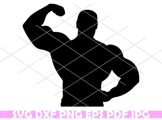 Strong Man Muscle Man Gym Man Silhouette SVG & Dxf Cutting - Etsy
