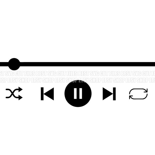 Spotify Buttons Svg - Etsy