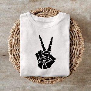 Skeleton Hand Peace Sign SVG, Bones Tattoo Decal T-shirt Sticker Art ...