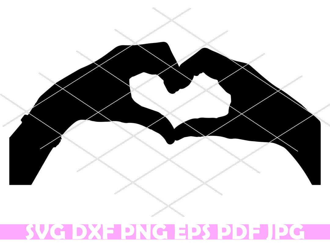 Hand Heart Sign Svg, Eps, Png, Dxf, Clipart for Cricut and Silhouette ...