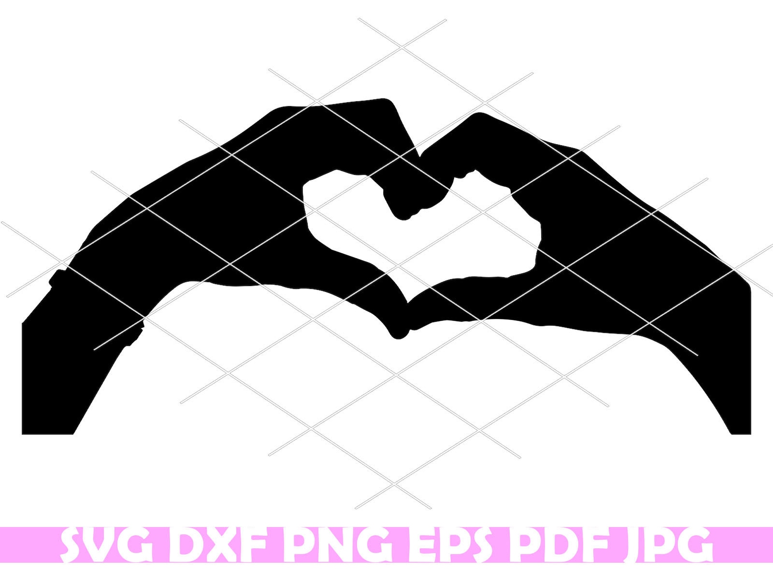 Hand Heart Sign Svg Eps Png Dxf Clipart for Cricut and - Etsy