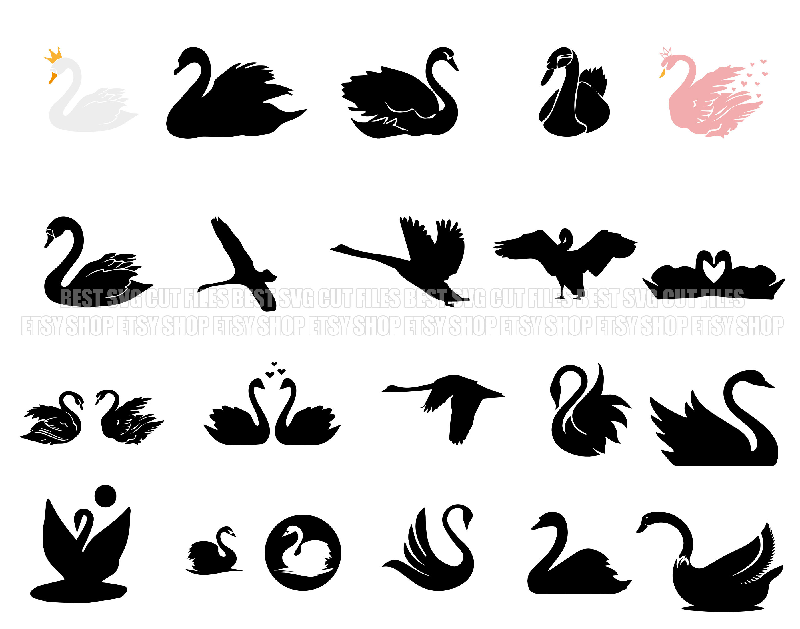 Swan Love Clipart Dividers