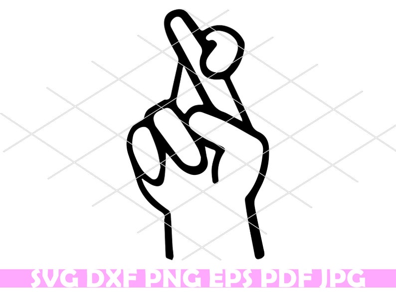 Fingers Crossed Svg, Crossing Fingers Svg, Hand Gesture, Wish for Luck ...