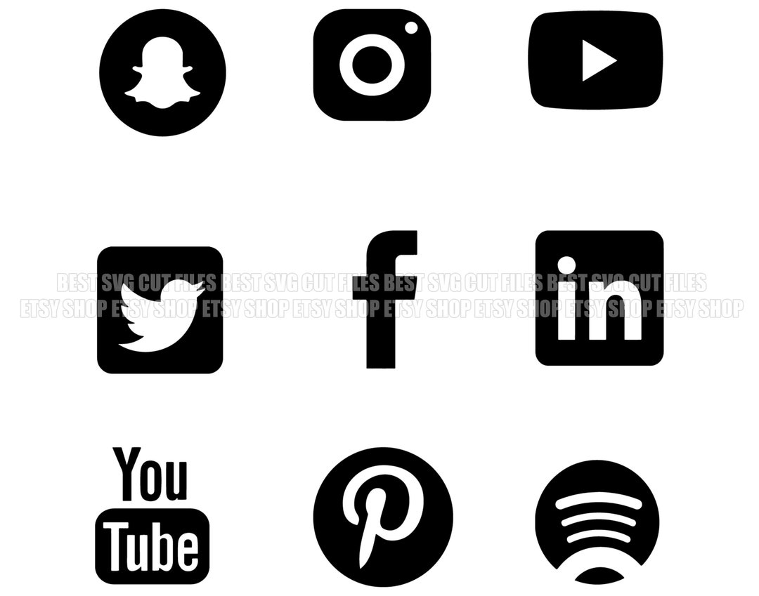 Social Media Symbols SVG, Social Media İcons SVG, Printable SVG File ...