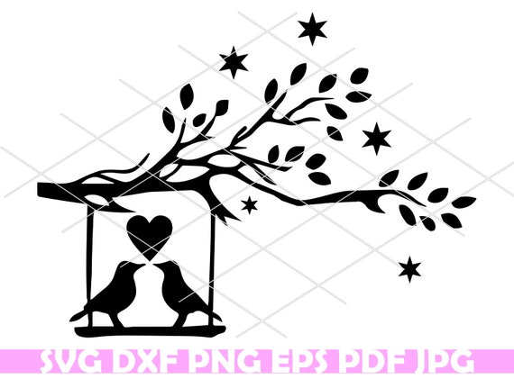 Tree Branches With Birds Silhouette SVG Bird Svg Home Decor - Etsy